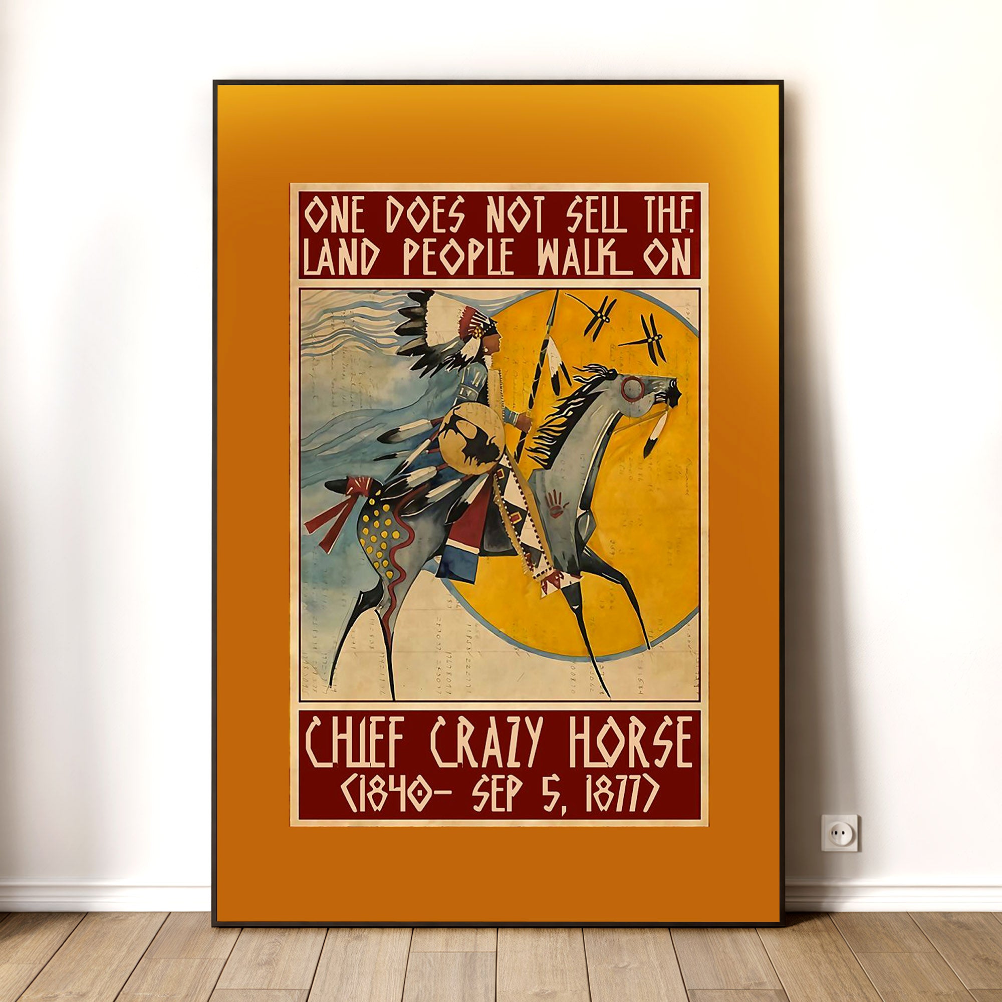 The Native American Chief Crazy Horse Poster/Canvas – Empower Native Voice
