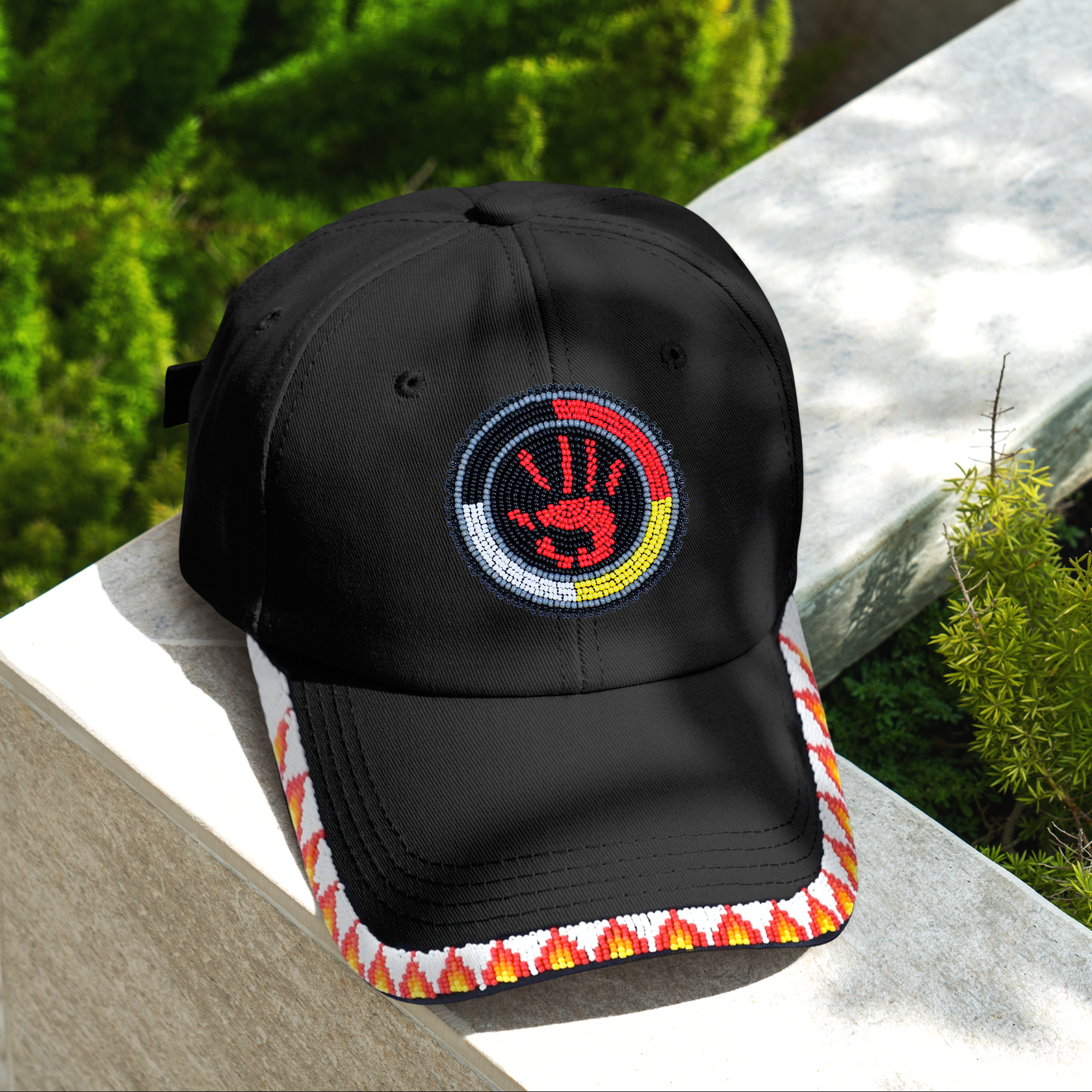 MMIW Feathers Cotton Unisex Baseball Cap With Beaded Patch Brim Native ...