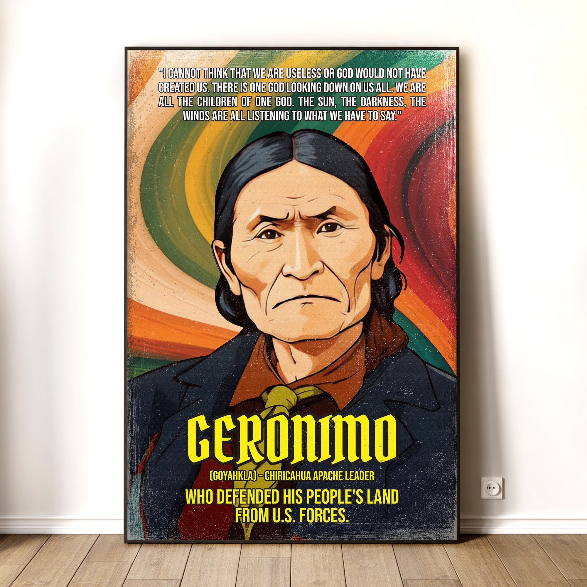 Geronimo Chiricahua Apache Leader Quote Native American History Art Po ...